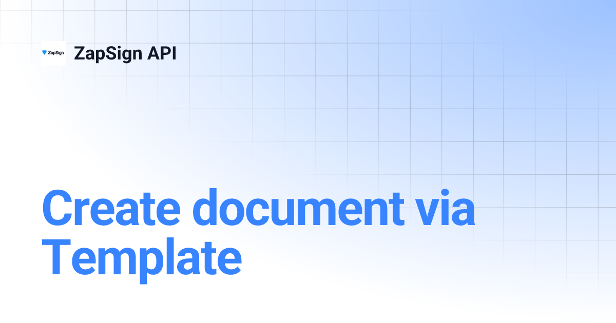 Create document via Template | ZapSign API