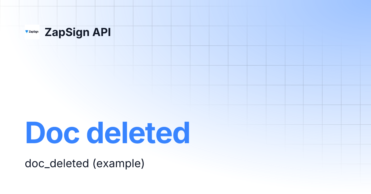 Doc deleted | English | ZapSign API