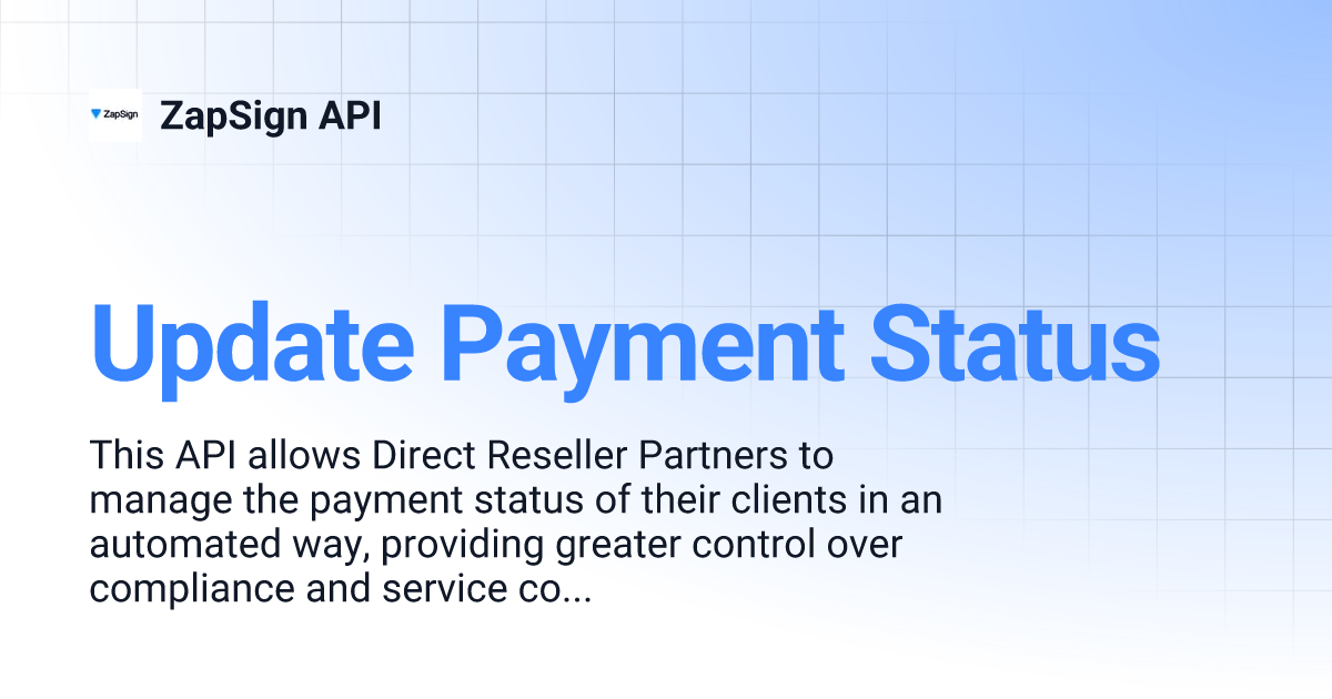 Update Payment Status | ZapSign API