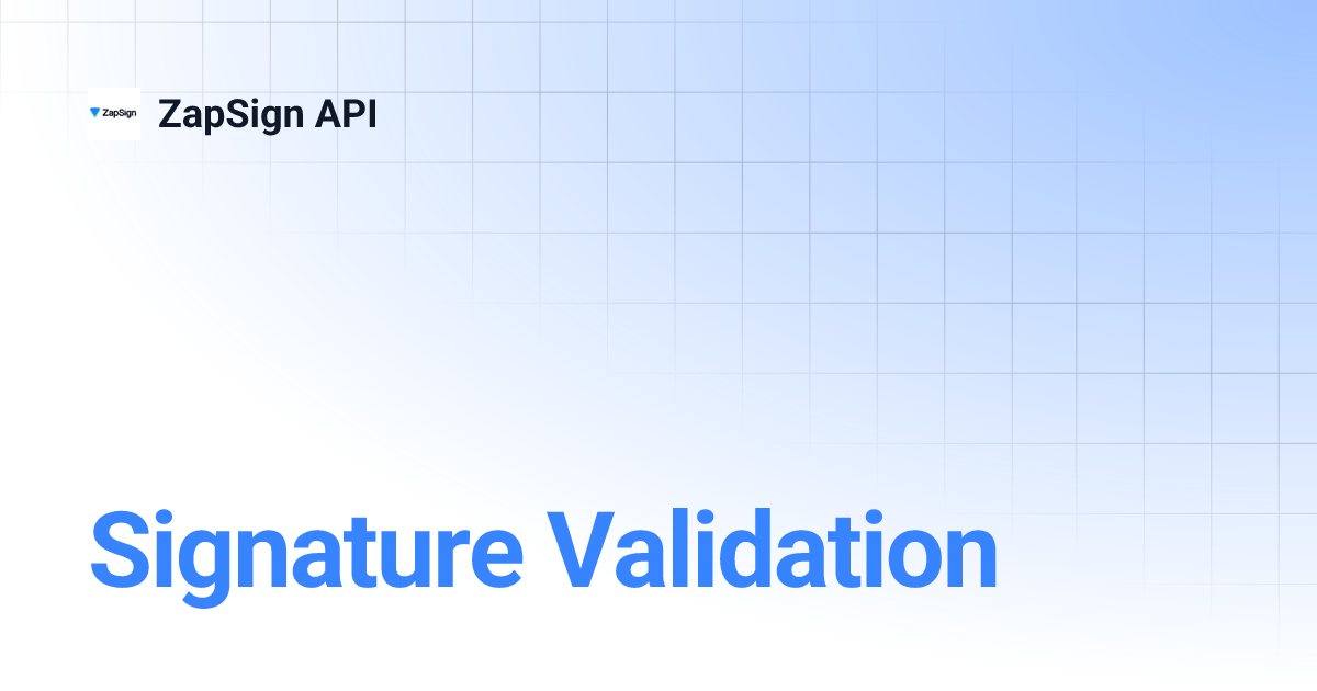 Signature Validation | English | ZapSign API