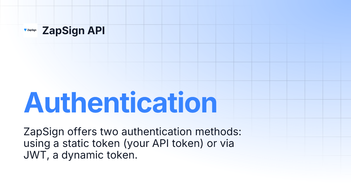 Authentication | English | ZapSign API
