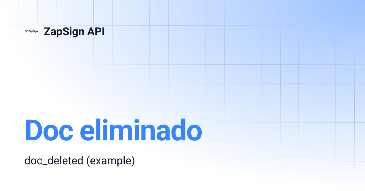 Doc eliminado | ZapSign API