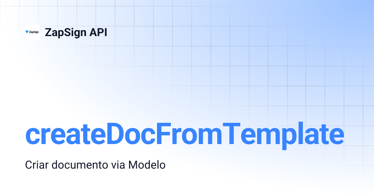 createDocFromTemplate | ZapSign API