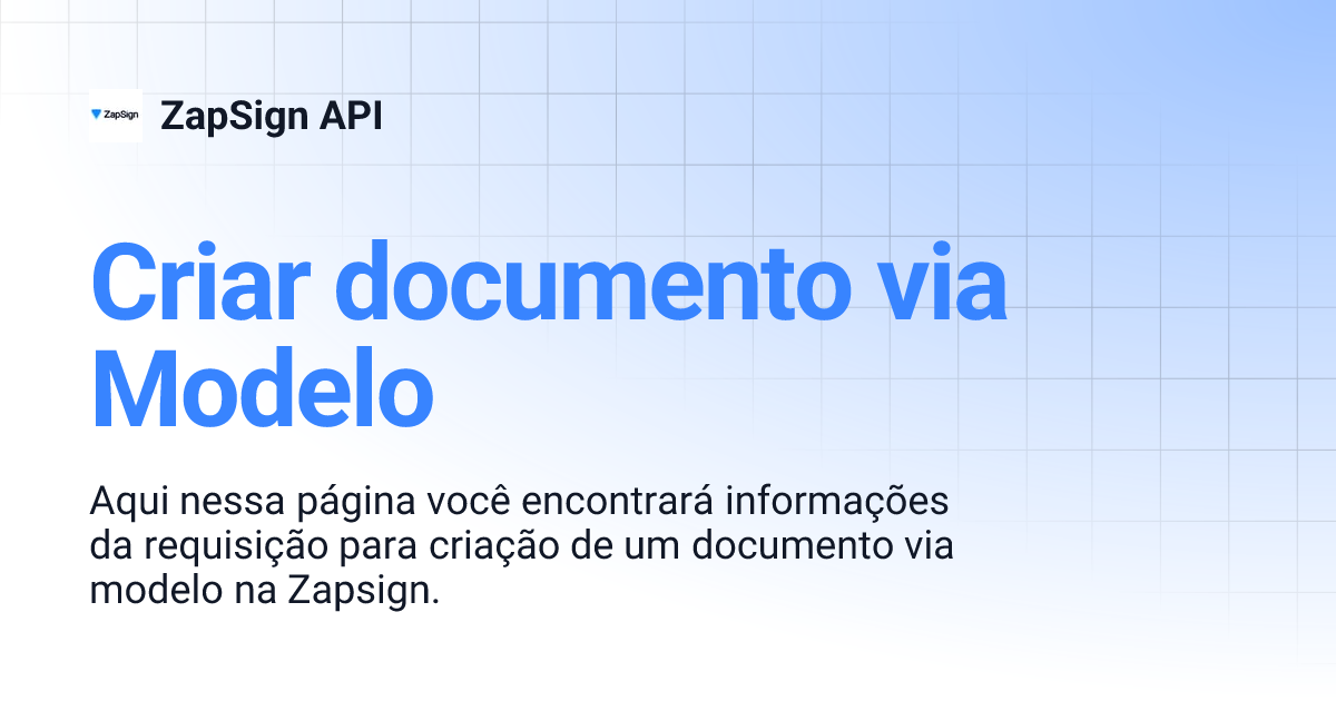 Criar documento via Modelo | ZapSign API